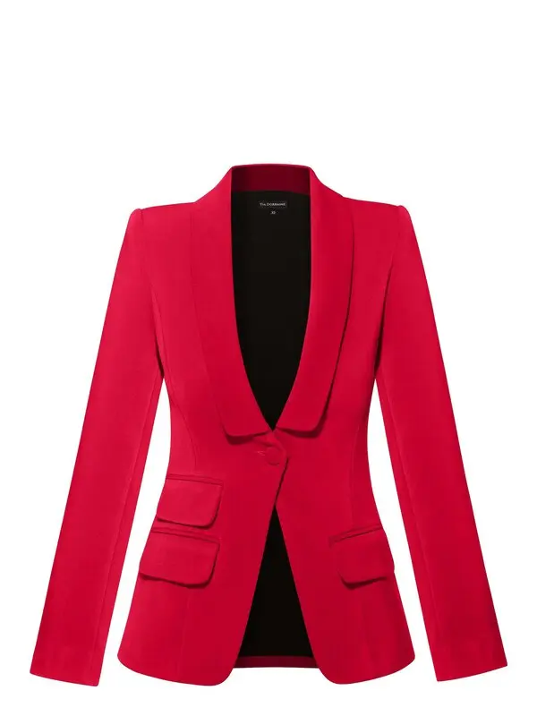 TIA DORRAINE Single-breasted Blazer - Red