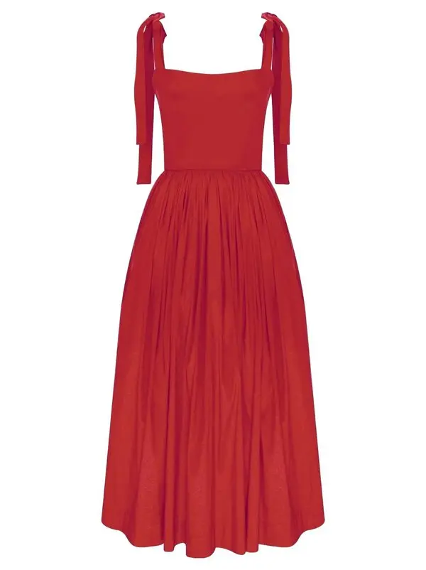 NAZLI CEREN Sibby Midi Dress - Red