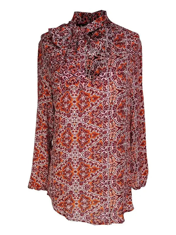 JENNAFER GRACE Willoughby Tie Front Blouse - Red