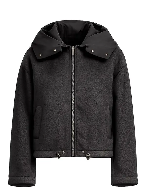 TANTRA SPAIN SL Short Wool Coat With Detachable Hood - Grey