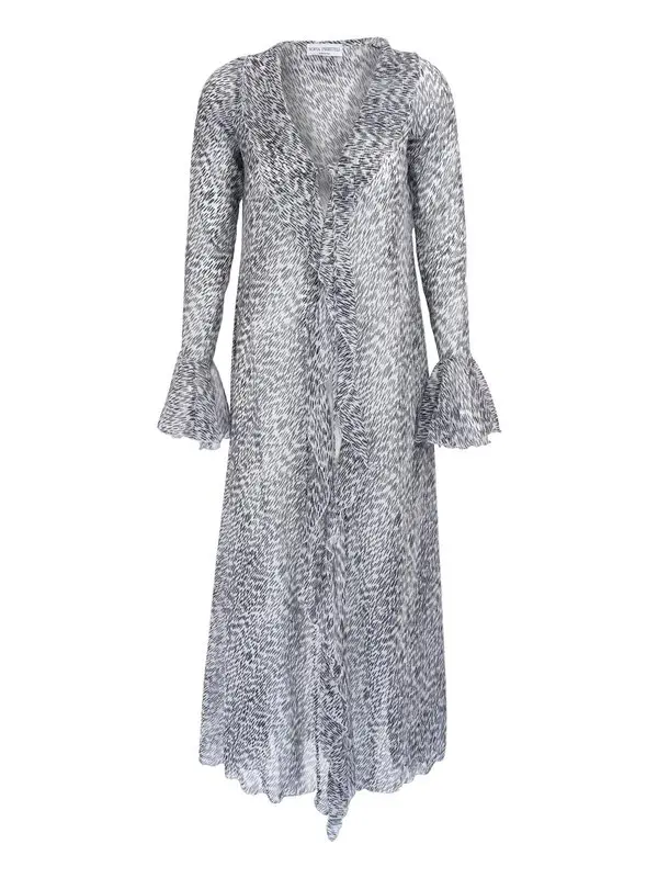 SOFIA TSERETELI Printed Silk Caftan - Black/white