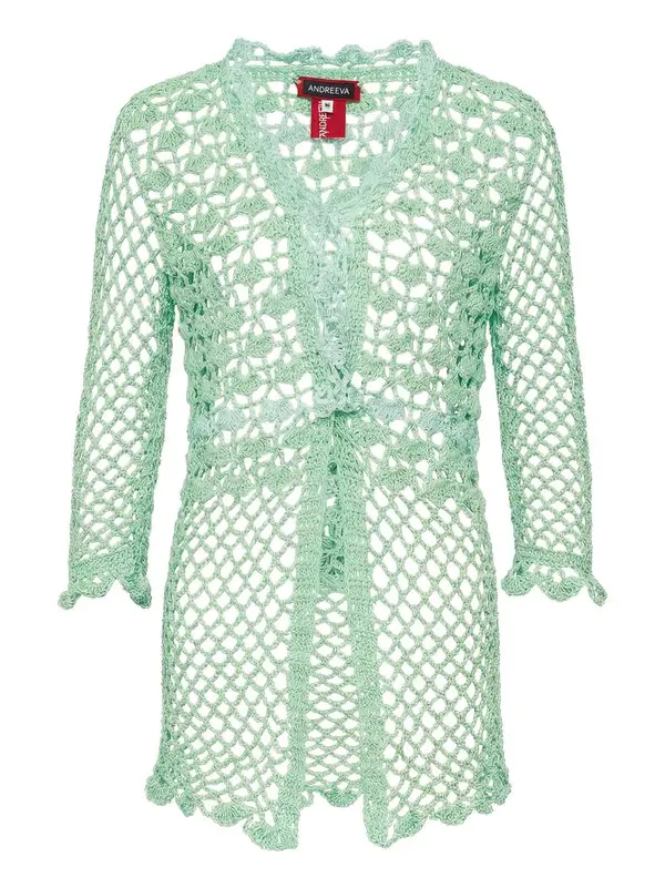 ANDREEVA California Mint Crochet Shirt - Green