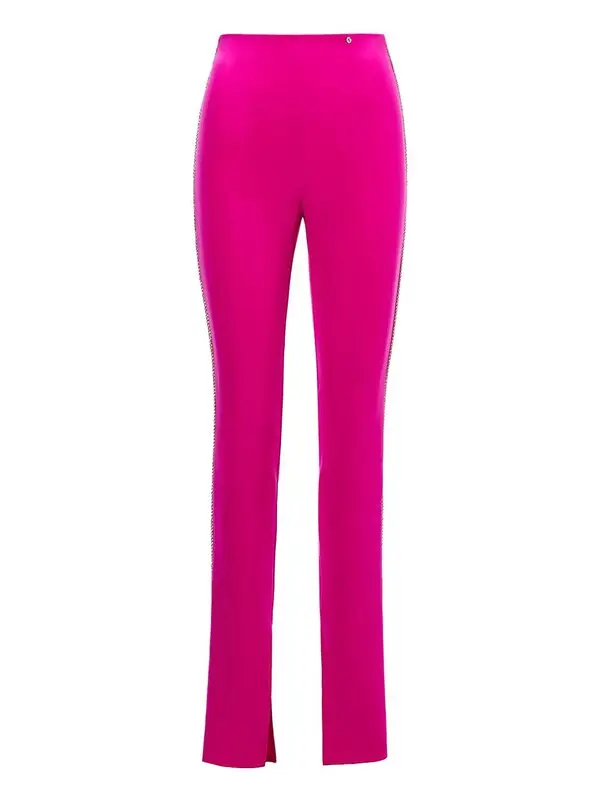 NISSA Embellished High-waisted Pants - Pink