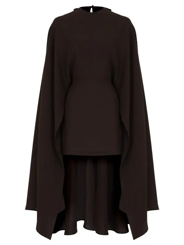 HERFETCH Mini Luxe Cape Dress - Brown