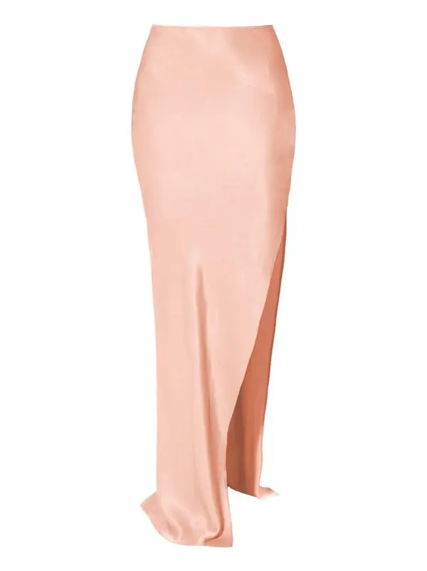 AGGI BY HALEWSKI Maxi Skirt With Slit - Brown