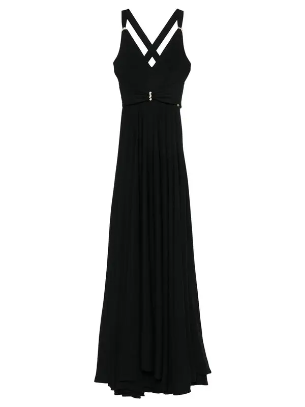 NISSA Open-back Maxi Dress - Black