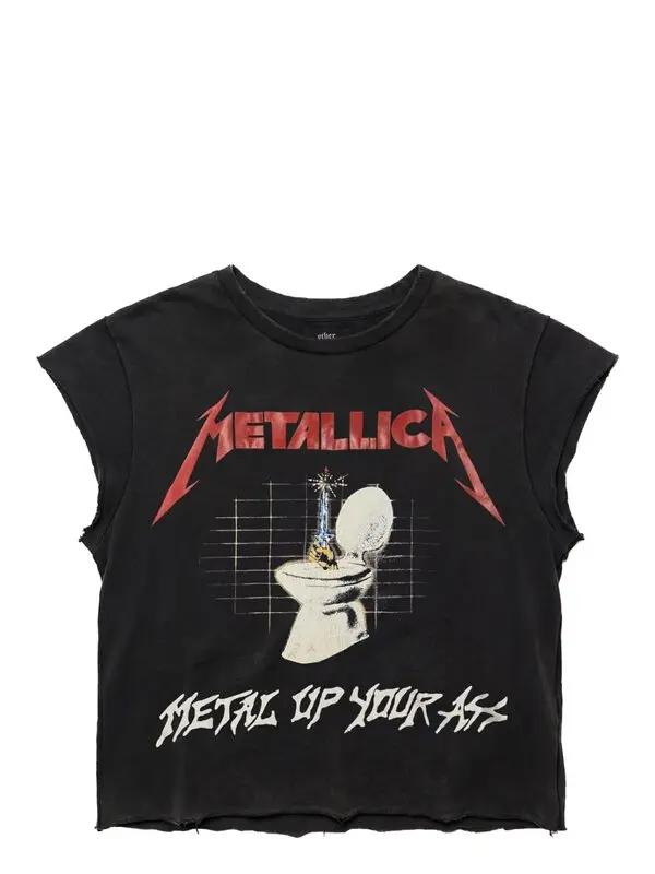 OTHER UK Metallica Metal Up Your Ass Raw Edge T-shirt - Black