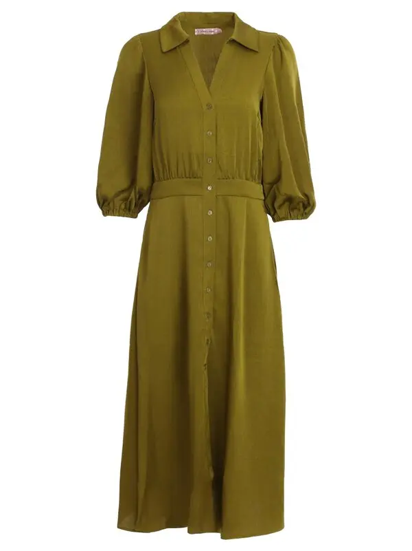 TRAFFIC PEOPLE Frida Olive Midi Dress - Green