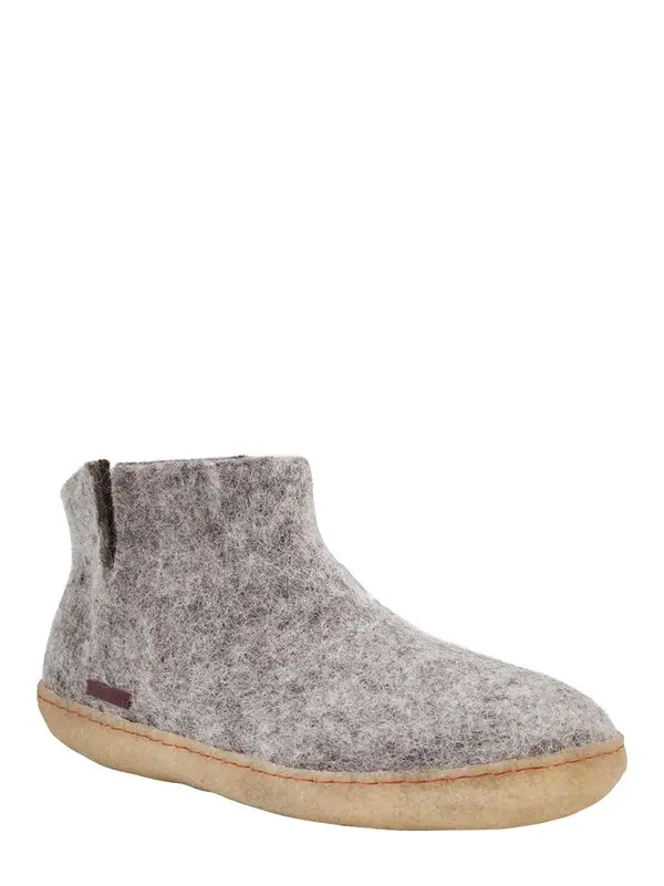 BETTERFELT Classic Wool Slipper With Crepe Rubber Sole - Grey