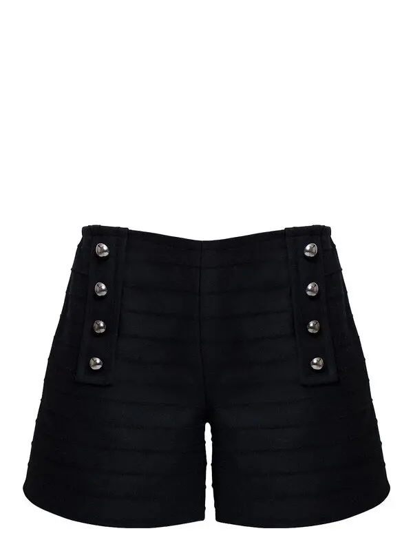 RUMOUR LONDON Elle Wool & Cashmere Shorts - Black