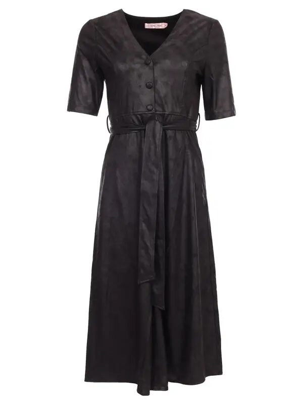 TRAFFIC PEOPLE Suede Avengers Midi Dress - Black