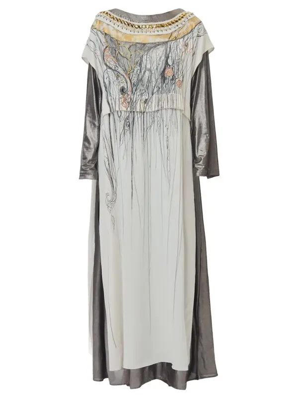 SANIYA KHAN Embellished Gown - White