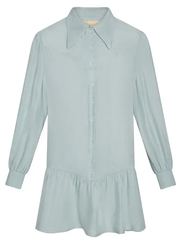 FOLK SAINT Sienna Hazy Mini Dress - Blue