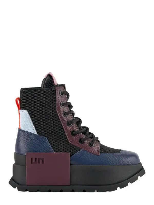 United Nude Roko Trooper Floral Mix Booties - Purple/black