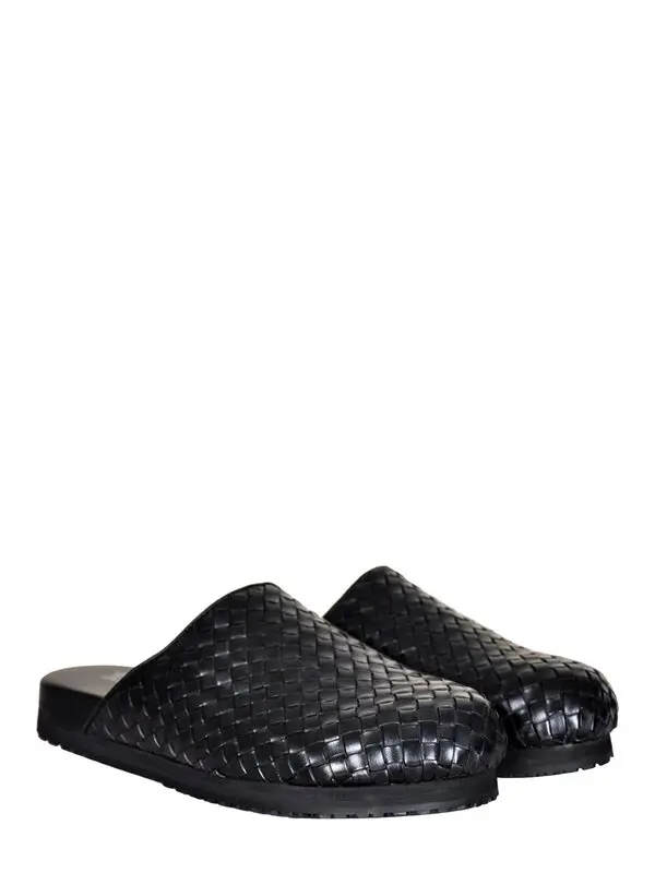 DAVID WEJ Lorenzo Handmade Woven Mules - Black