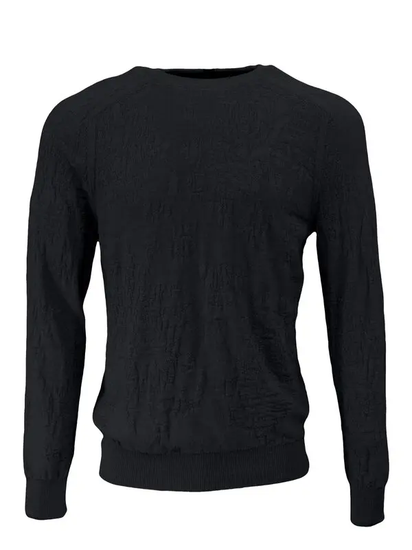 LORDS OF HARLECH Cole Merino Crewneck Sweater - Black