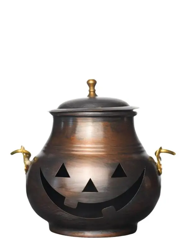 ANATOLIACRAFT Handmade Copper Pumpkin Storage Jar - Black