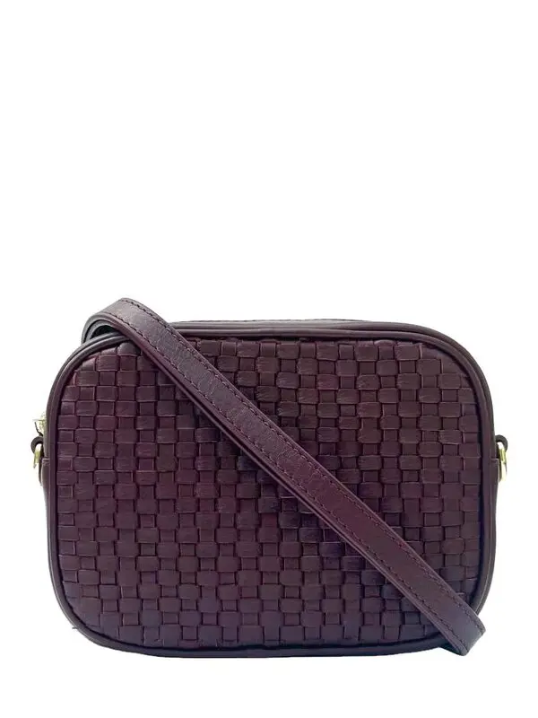 APATCHY LONDON Penelope Port Woven Leather Camera Bag - Red