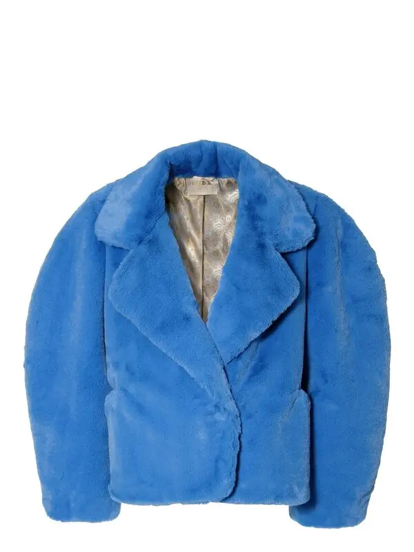 AGGI BY HALEWSKI Faux Fur Gigi Jacket - Blue