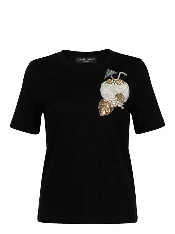 LAINES LONDON Embellished T-shirt - Black