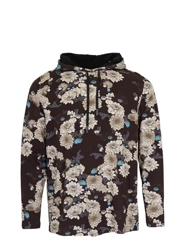 LORDS OF HARLECH Horatio Floral Hoodie - Black