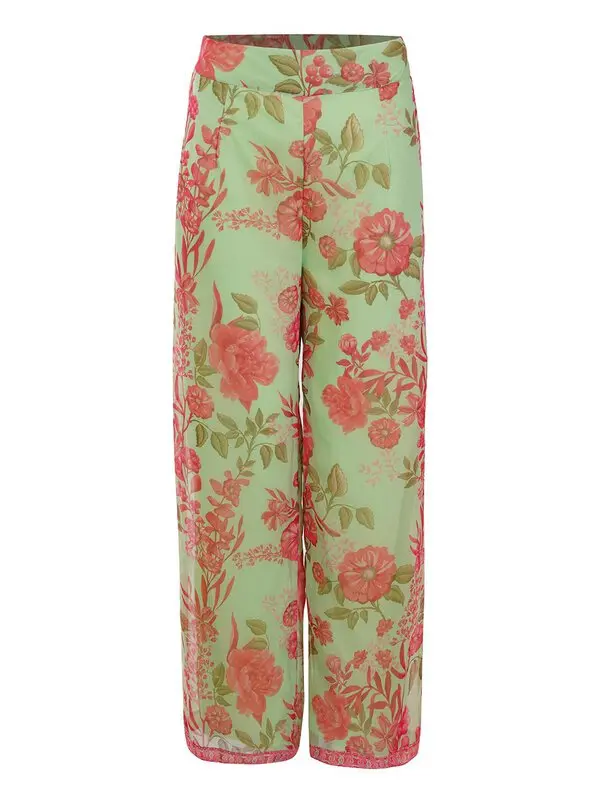 RAISHMA Floral Print Trousers - Green