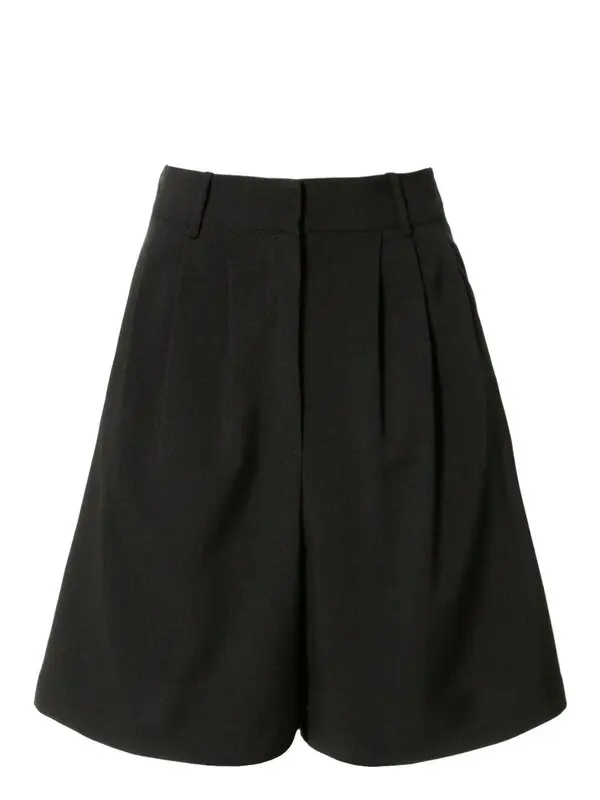 AGGI BY HALEWSKI Wide Leg Bermuda Shorts - Black