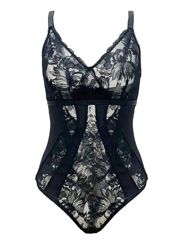 CAROL COELHO Paradox Support Lace And Knit Bodysuit - Black