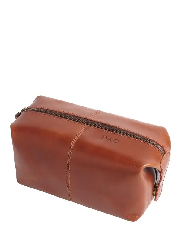 VIDA VIDA Leather Wash Bag - Brown