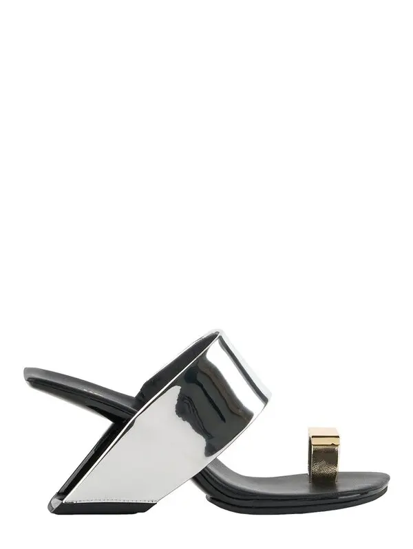 United Nude Loop Toe Hi Cube Ring Sandals - Silver