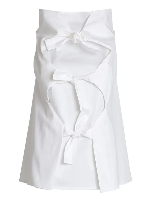 BIANCA POPP Ribbon Detailed Sleeveless Blouse - White