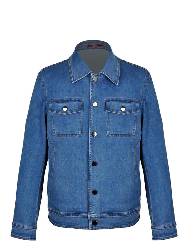 DAVID WEJ Vanguard Stretch Denim Jacket - Blue
