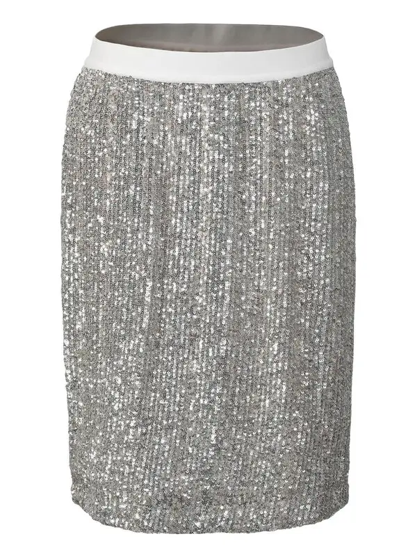 SMART AND JOY Glitter Mini Skirt - Silver