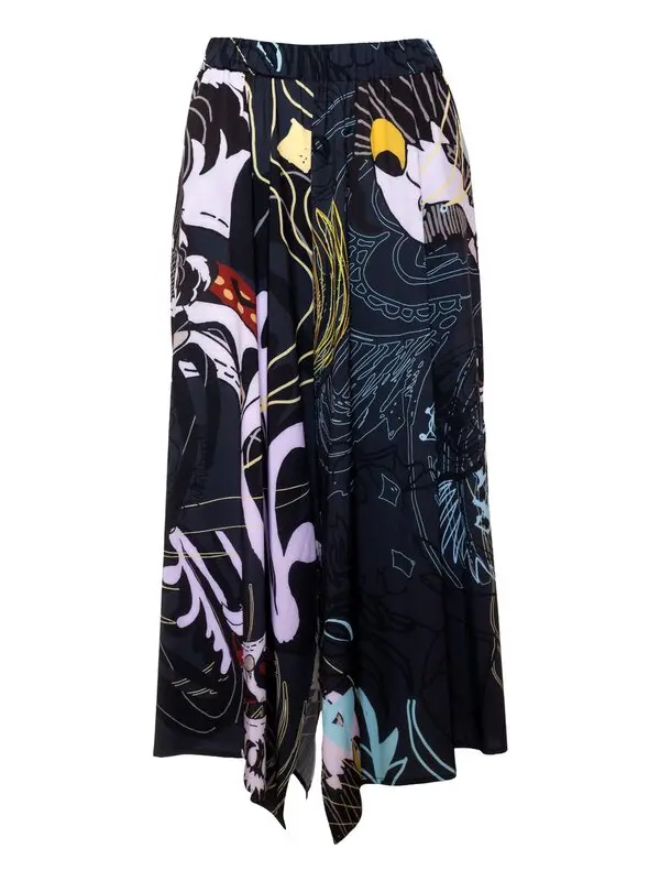 ARTISTA Bath Printed Culottes - Black
