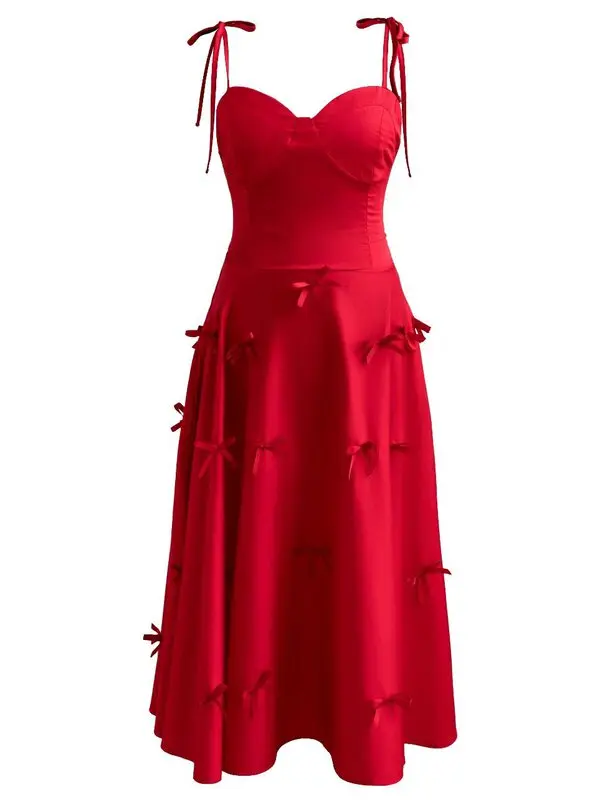 RAINSISTERS Midi Sundress - Red