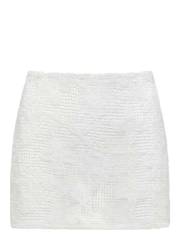 MONTCE Floral Lace Micro Skirt - White