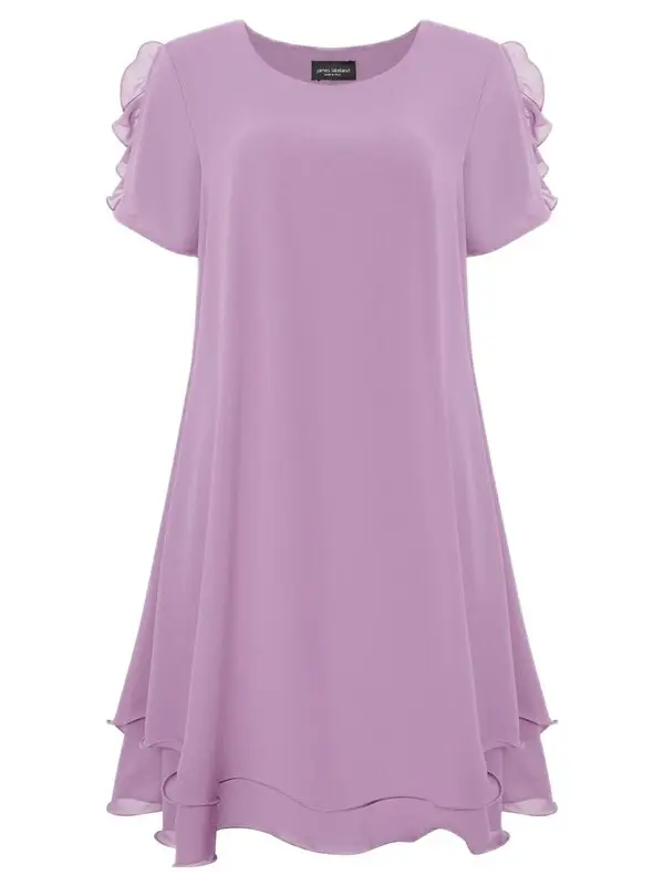 JAMES LAKELAND Short Sleeve Wave Hem A-line Dress - Pink