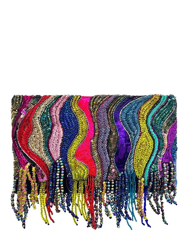 SIMITRI Zari Dune Clutch Bag - Gold