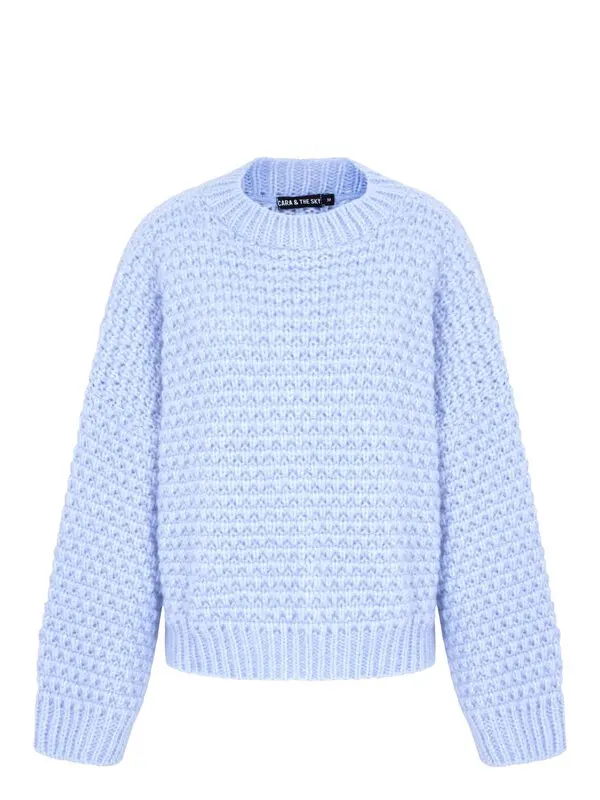 CARA & THE SKY Oversized Chunky Knit Jumper - Blue