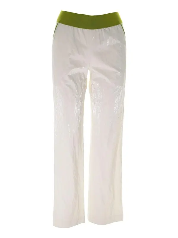 SILVIA SERBAN Wet Look Trousers - White