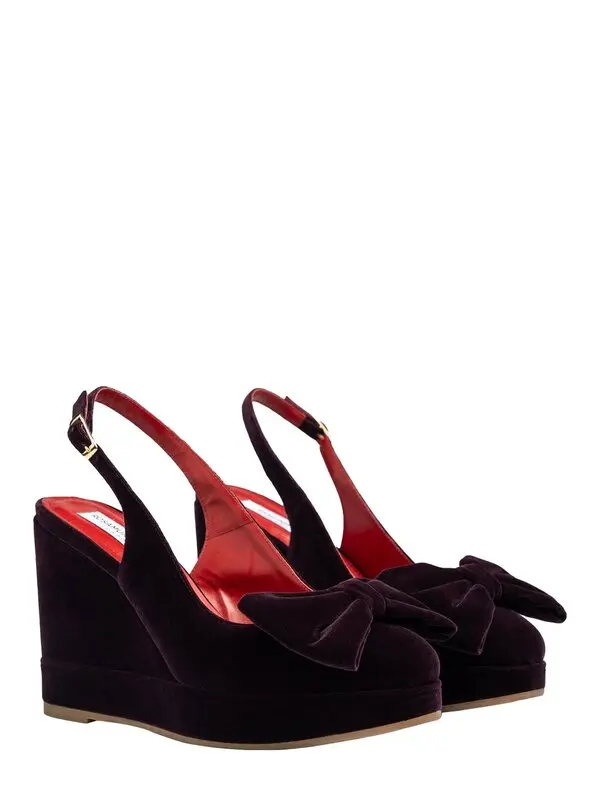 ROSAMUND MUIR LONDON Toscana Velvet Wedges - Purple