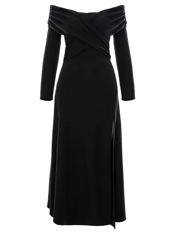 ROSERRY Tuscany Off-shoulder Midi Dress - Black