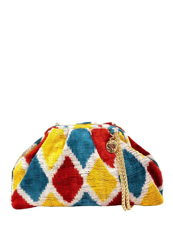 SJW BAGS LONDON Victoria Ikat Mini Pouch - Blue/red/yellow