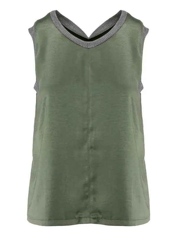 SILVIA SERBAN Reversible Satin Top - Green