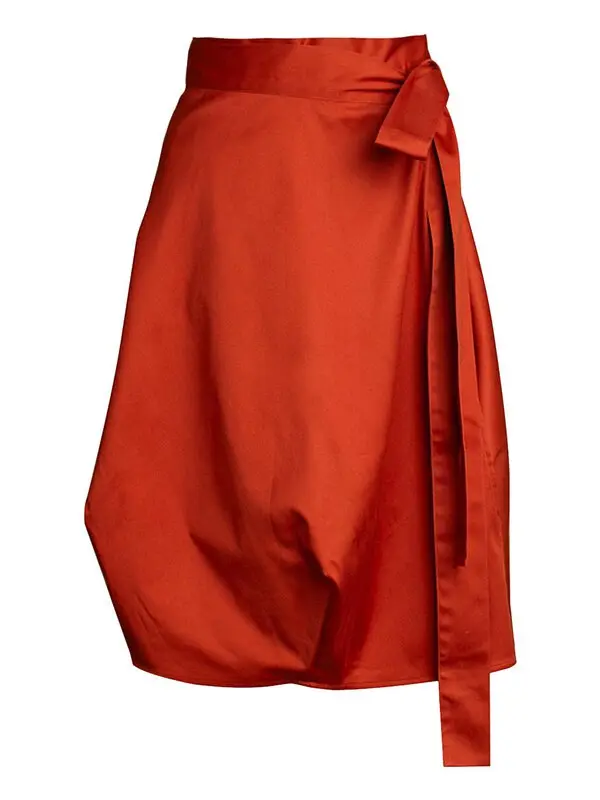 BIANCA POPP Wrapped Knee-length Skirt - Red