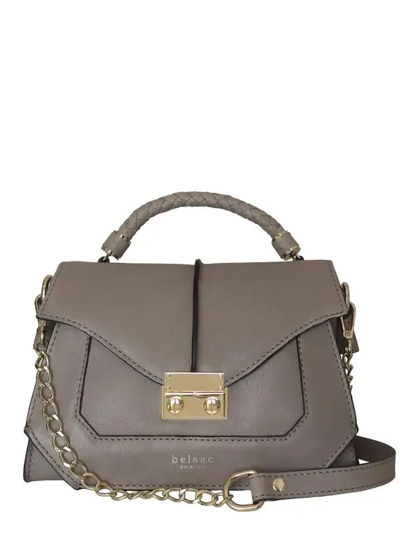 BELSAC Flore Leather Shoulder Bag - Grey