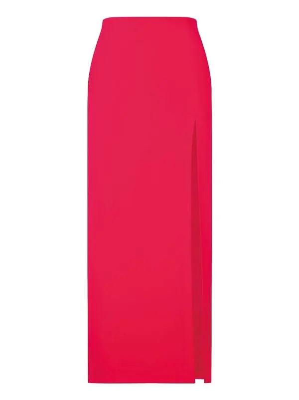 NAZLI CEREN Lea Crepe Midi Skirt - Red