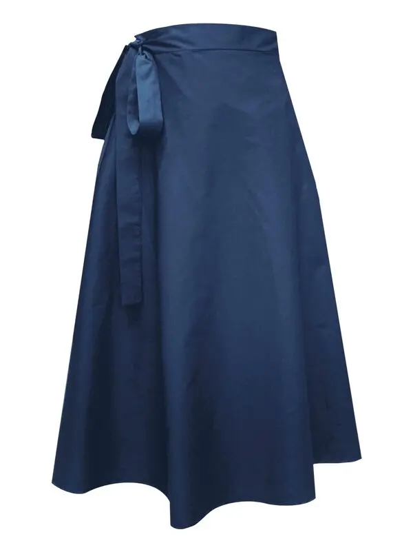 FROCK TALES Illusion Midi Wrap Skirt - Blue