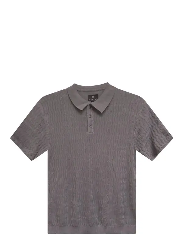 VUSTRA Stone Luxe Knit Polo - Grey