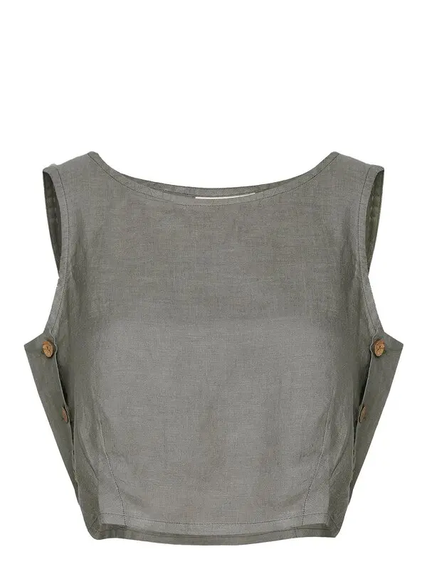REISTOR Boxy Crop Hemp Top - Green